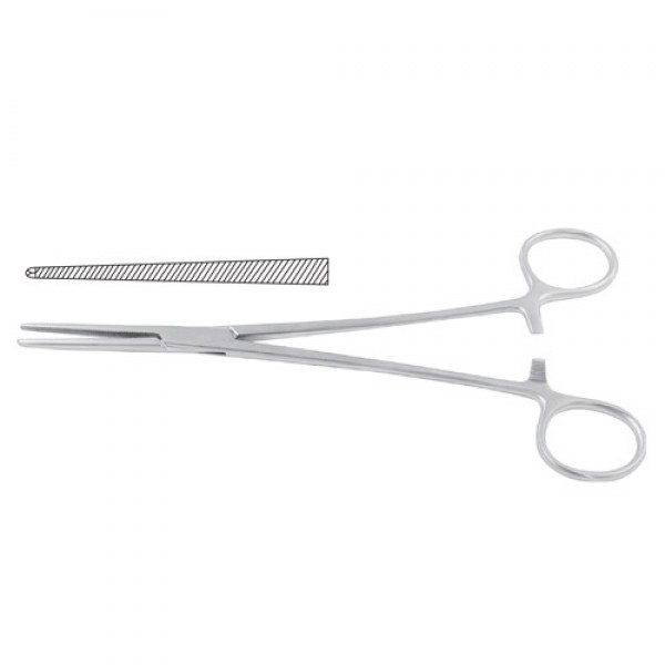 Bengolea Haemostatic Forceps Straight 1 x 2 Teeth Stainless Steel, 21.5 cm - 8 1/2"